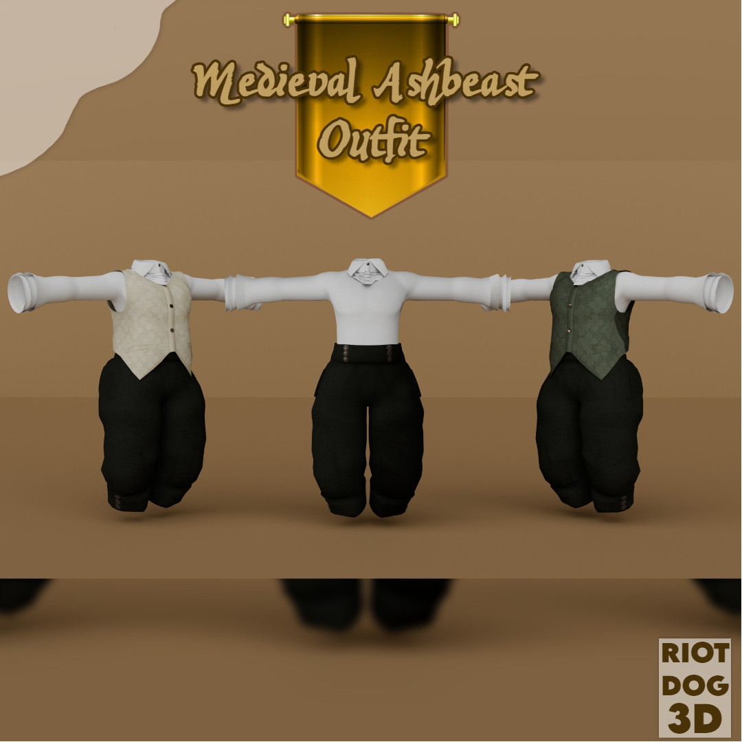 Medieval Type Outfit for The Ashbeast || VRChat clothing by RIOTDOGG3D ...