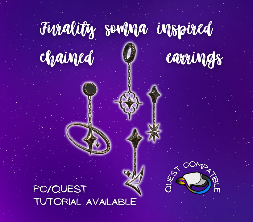 Furality somna inspired chained earrings by Spirits_Reef - Jinxxy