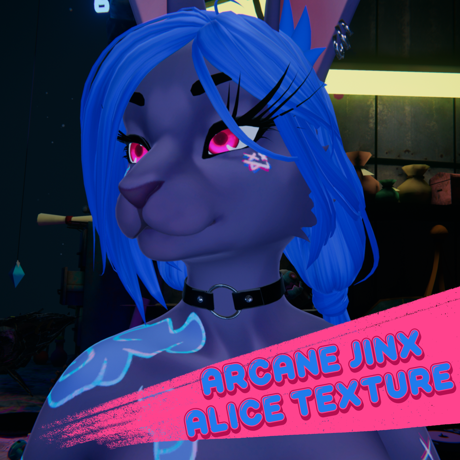 Arcane Jinx texture for FoxiPaws Alice by Magical_Maniac - Jinxxy