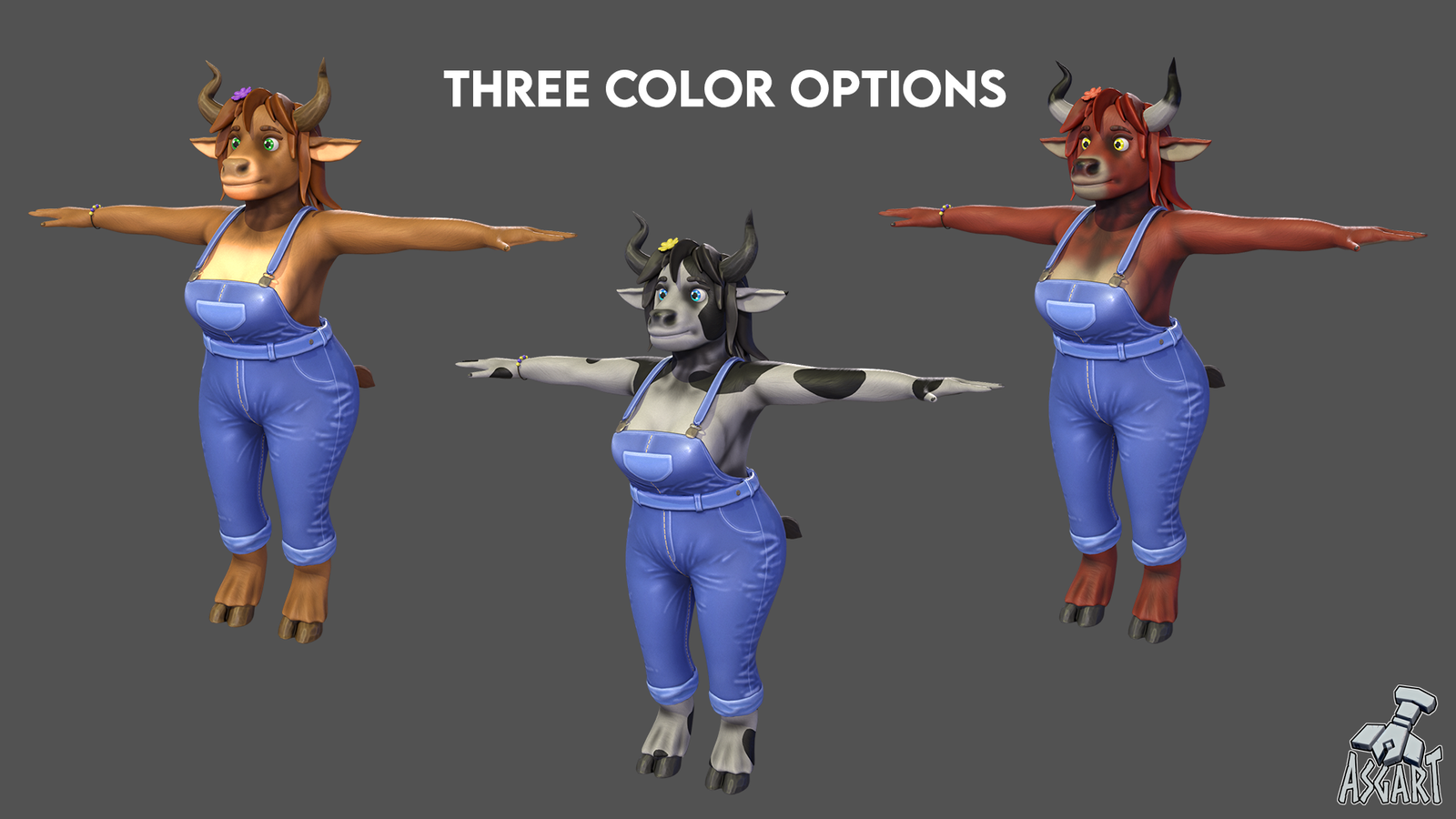 Cow Woman | 3D Character | VRChat-Ready Avatar by Asgart - Jinxxy